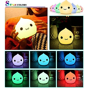 Jhua Dumpling Night Light, Silicone Nursery Nightlight, Cute LED Sleep Lamp, 7-Color Breathing Dual Light Modes, Sensitive Tap Control Gifts for Baby Adults Bedroom