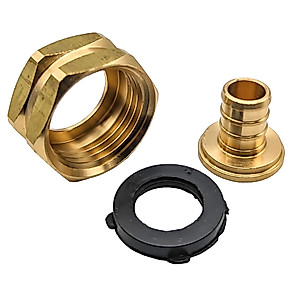 GRIDTECH Brass Garden Hose Adapter Swivel Fitting, 1/2” PEX Barb and 3/4” GHT Female Connector, Heavy-Duty High-Pressure Support, Rust and Corrosion Resistant, Patent Pending