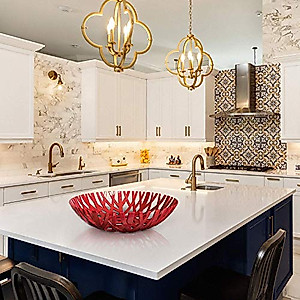 Mueller Fruit Basket, European Fruit Bowl, Fruit and Vegetables Holder for Counters, Kitchen, Countertop, Home Decor, High-end Look, Red