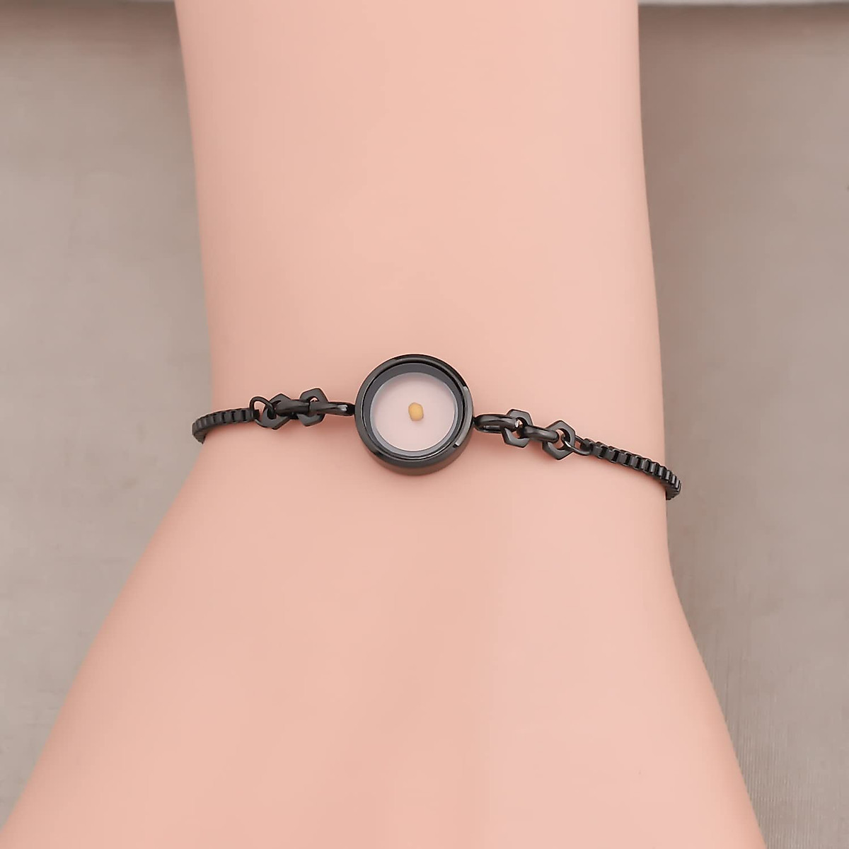 FAADBUK Christian Gift Mustard Seed Necklace Mustard Seed Earrings Mustard Seed Bracelet Religious Inspirational Jewelry For Friend Family (Mustard Seed Br-BL)