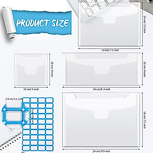 80 Pieces Clear Stamp and Die Storage Bags Plastic Scrapbooking Storage 4 Sizes Die Storage Pockets Die Cut Storage Resealable Die Cut Envelope with Label Stickers for Cutting Dies Stencil Stamp Craft