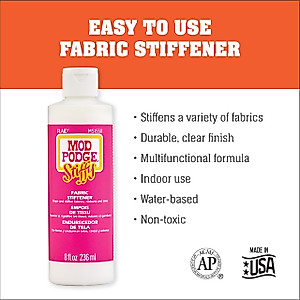 Mod Podge Plaid Stiffy Fabric Stiffener (8-Ounce), 1550, White