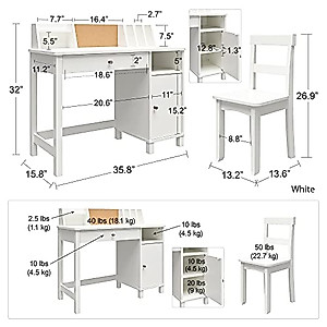 Little Seeds Abigail Kids Desk with Chair, Black