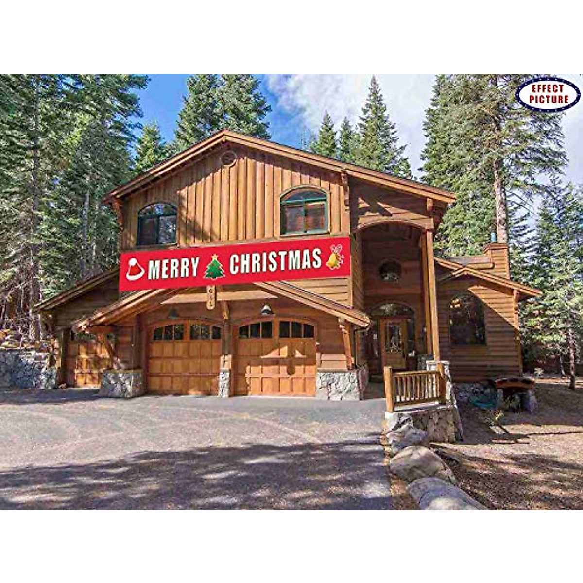 Merry Christmas Banner | Large Xmas Sign | Huge Xmas House Home Outdoor Party Decoration