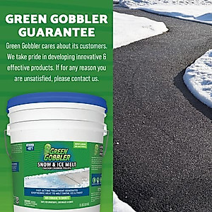 Green Gobbler 93% Pure Calcium Chloride Snow & Ice Melt Pellets | Effective at -40° | 35 lb Pail | Concrete Safe Ice Melt