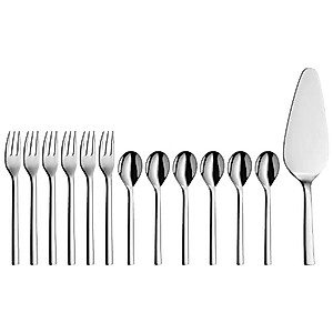 WMF 1291376040 Fruit Knife and Fork Set of 13 for 6 People Nuova Cromargan Stainless Steel Polished Silver 25.3 x 12.5 x 3 cm