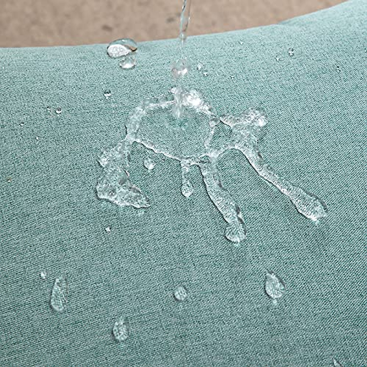 Woaboy Set of 2 Outdoor Waterproof Throw Pillow Covers Decorative Farmhouse Solid Cushion Cases for Spring Bed Sofa Couch Car Living Room Teal 16x16 inch