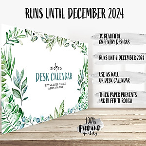 Aesthetic 2024 Greenery Desk Calendar - Runs From June 2023 Until December 24 - School Year Desktop/Wall Calendar 17"x11" for Easy Organizing