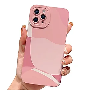 YKCZL Compatible with iPhone 11 Pro Max Case, Cute Painted Art Heart Pattern Full Camera Lens Protective Slim Soft Shockproof Phone Case for Women Girls-Pink