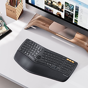 ProtoArc Wireless Ergonomic Keyboard, EK01-NL Ergo Bluetooth Keyboard, Split Design, Palm Rest, Natural Typing, Multi-Device, Rechargeable, Windows/Mac/Android (Basic Version)