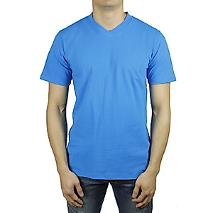 Access Men's Heavyweight Short Sleeve Cotton V-Neck T-Shirt (Pack of 3) (Aqua, X-Large)