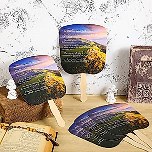 25 Set Christian Church Fans Bulk Hand Held Parlor Fans Handheld Parlor and Church Hand Fans with Wooden Fan Handles Sticks for Crafting and 2 Double Sided Tapes for Adults DIY