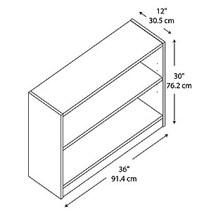 Bush Furniture Universal Small 2 Shelf Bookcase, Vogue Cherry