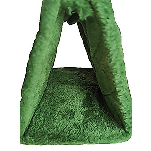 WOWOWMEOW Snuggle Bird Nest Parrot Plush Hanging Tent Warm Hut Cage Hammock (M, Green)