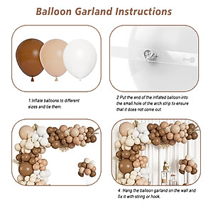 146Pcs Brown Balloons Garland Arch Kit, DIY 18"12"10" Coffee Brown Blush Nude Balloons for Neutral Woodland Teddy Bear Baby Shower Wedding Jungle Safari Birthday Party Decorations