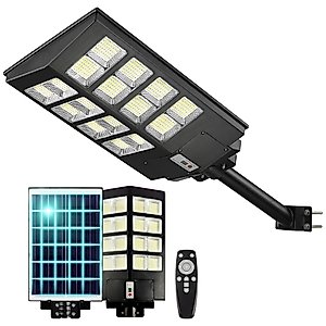 Lovus 3000W LED Solar Street Light Outdoor, 300000LM Commercial Solar Flood Security Light Dusk to Dawn with Motion Sensor, 6000K Solar Parking Lot Lights for Wall, Pole, ST1000-086