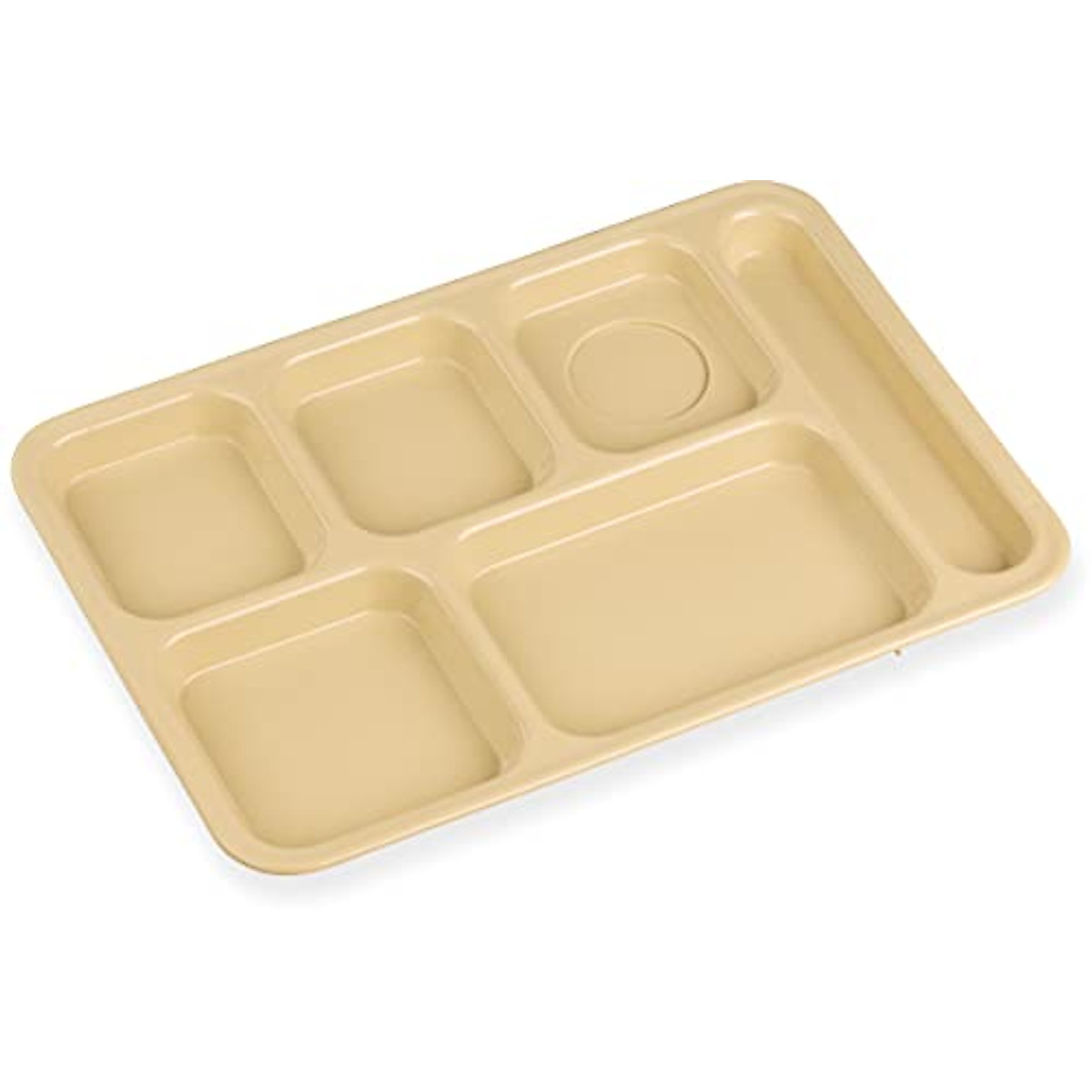 Carlisle FoodService Products / Brands-P614R25 Rectangular Tray w/ (6) Compartments, Polypropylene, Tan , 10" x 14