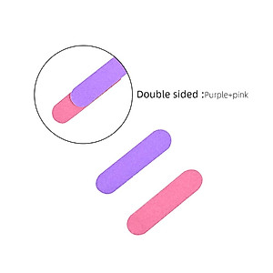 VIOCIWUO Mini Nail File Bulk 300Pcs (180/240 Grit), Disposable Nail Files Double Sided Emery Boards Home or Professional Manicure Tools(Purple and Pink)