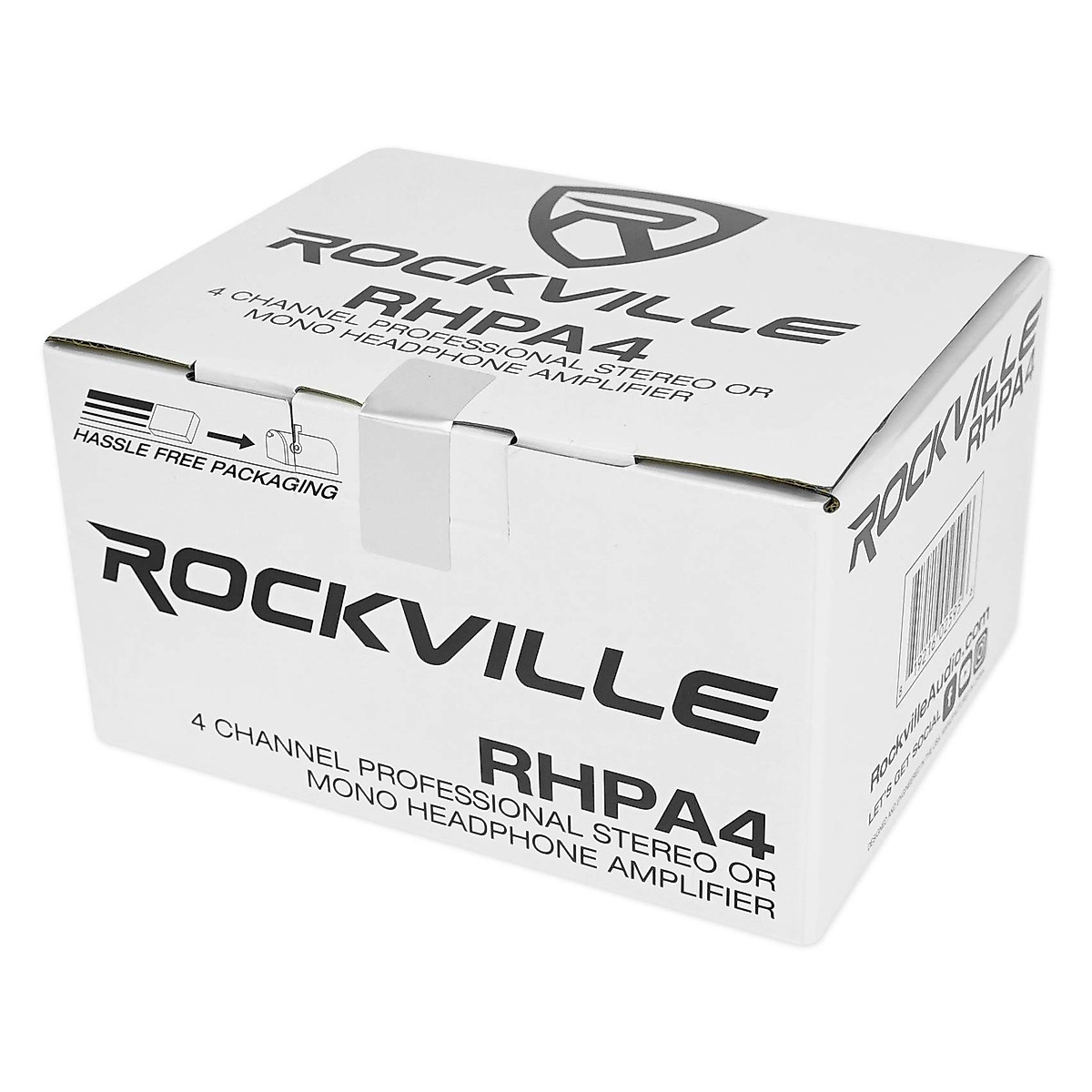 Rockville RHPA4 4 Channel Professional Headphone Amplifier Stereo or Mono Amp, Black, 4.6” x 3” x 2.36”