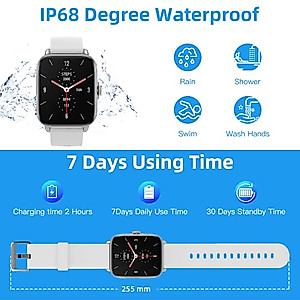 Smart Watch with Phone Function, Make/Answer Call AI Voice Control, Smartwatch with 28 Sport Modes Pedometer Blood Oxygen Heart Rate Sleep Monitor, Fitness watch for Android and IOS Phones Men Women