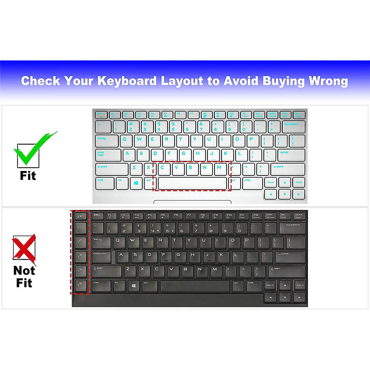 Keyboard Cover for Dell Alienware m15 R2 R3 R4 15.6 Gaming Laptop, Dell G7 17-7700 Gaming Laptop Accessories Keyboard Cover (Not Fit m15 R5 R6)- TPU