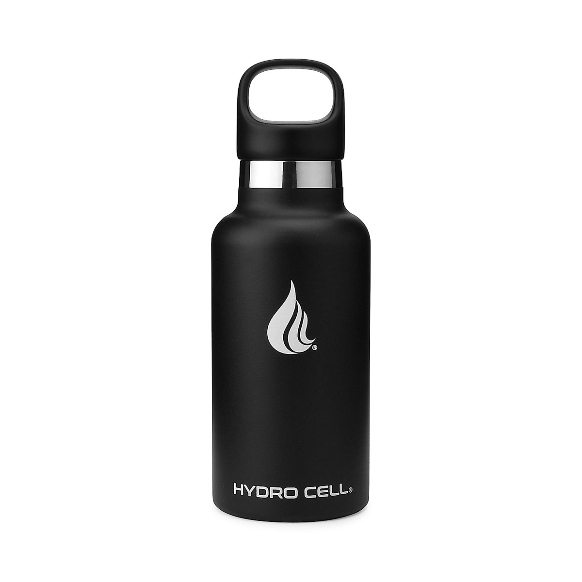 HYDRO CELL Stainless Steel Water Bottle with Straw & Standard Mouth Lids (32oz 24oz 20oz 16oz) - Keeps Liquids Hot or Cold with Double Wall Vacuum Insulated Sweat Proof Sport Design (Black 16oz)*