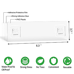 Wall Mount Replacement Transparent Hooks, Water and Oil Resistant, Not Easy to Fall Off, Suitable for Kitchen Sink Racks and Bathroom Soap Racks, No Drilling Required (Pack of 2)