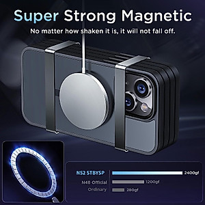 STBYSP Magnetic for iPhone 13 Case for iPhone 14 Case, [Compatible with MagSafe] [10FT Military Grade Drop Tested] Shockproof Protective Slim Translucent Matte Phone Cover for iPhone 13/14 6.1", Black