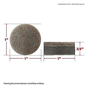 Shepherd Hardware 9915 1-Inch Heavy Duty Felt Gard Self-Adhesive Leveling Furniture Pads, Beige,8-Pack