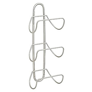 mDesign Modern Decorative Metal 3-Level Wall Mount Towel Rack Holder and Organizer for Storage of Bathroom Towels, Washcloths, Hand Towels - Satin
