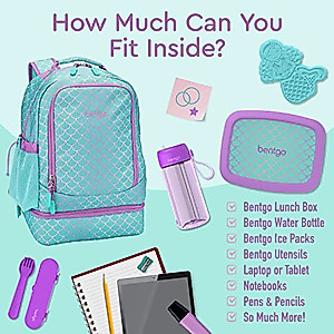 Bentgo Kids 2-in-1 Backpack & Insulated Lunch Bag (Mermaid Scales)