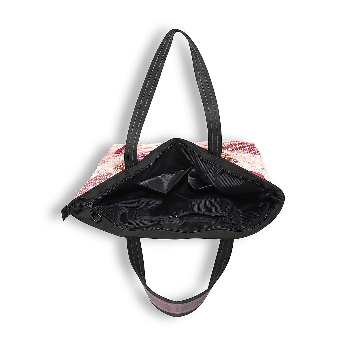 QMXO Pink Hearts Valentine's Day Handbags and Purse for Women Tote Bag Large Capacity Top Handle Shopper Shoulder Bag