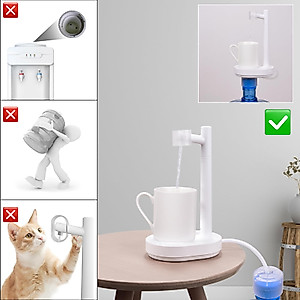 Water Dispenser for 5 Gallon Bottle, Intelligent Desktop Water Bottle Dispenser, Automatic Water Pump for Universal Bottle, Wireless Water Jug Dispenser Suitable for Home, Office, Outdoor