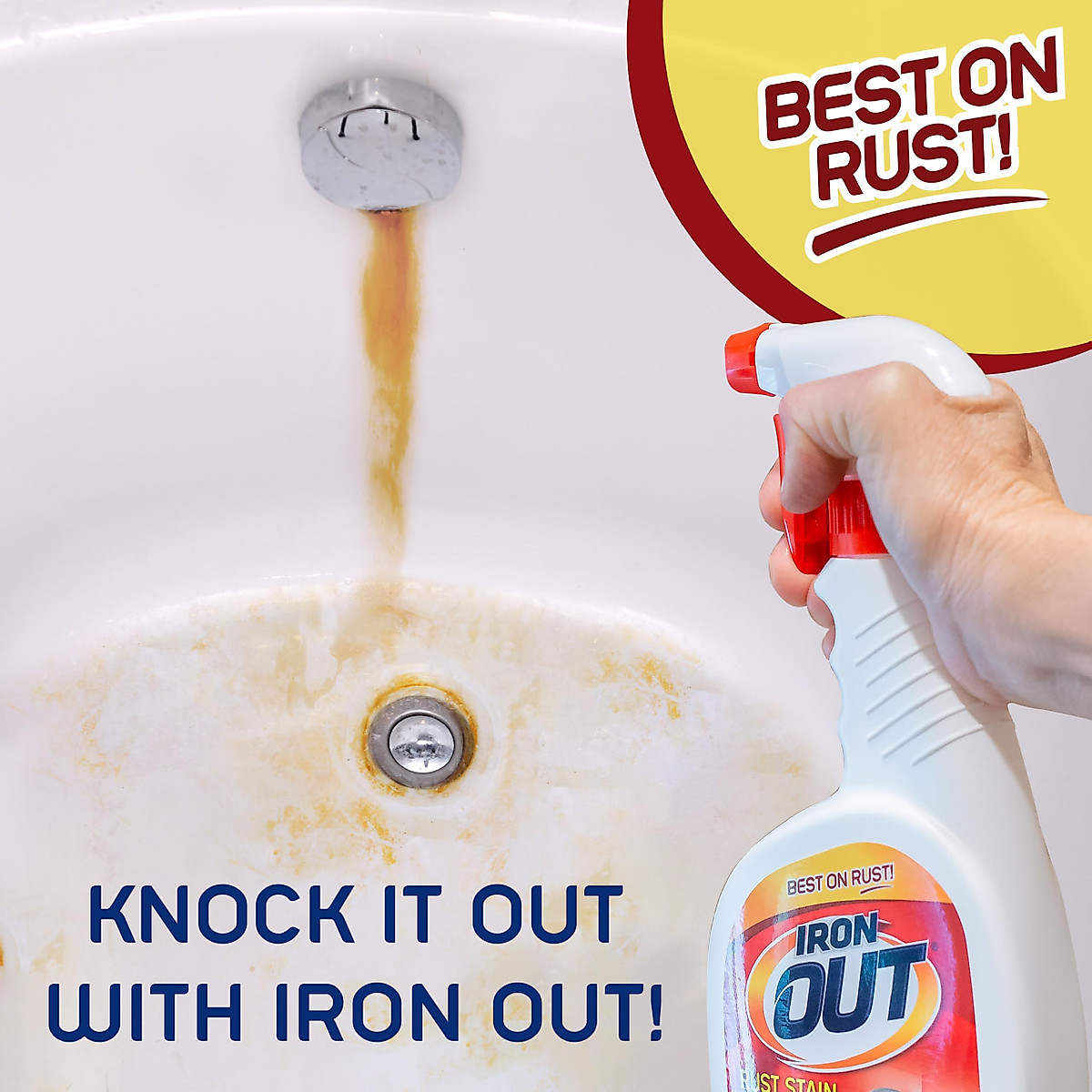 Iron OUT Spray Gel Rust Stain Remover, Remove and Prevent Rust Stains in Bathrooms, Kitchens, Appliances, Laundry, Outdoors, white