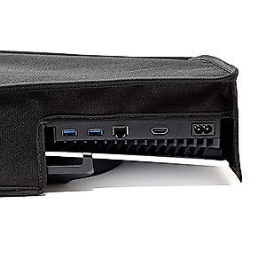 Wanty Black Nylon Dust Cover for PS5, Durable Dust Guard for DualSense 5 Console, Anti Scratch Waterproof Cover Sleeve for Horizontal PlayStation 5 Console