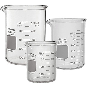 Heavy Duty, Glass Beaker Set, Griffin Low Form - 3 Sizes - 250, 400, and 600ml