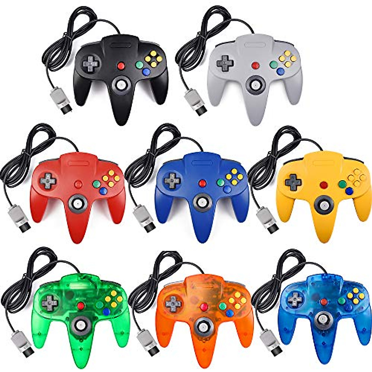 2 Pack Classic N64 Controller, suily Retro N64 Gaming Wired Gamepad Joystick Controller-Plug & Play (Non USB Version)