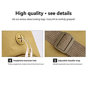 Fashion Chest Bag, Crossbody Daypack with Earphone Hole for Hiking Camping Outdoor Trip for Men & Women (Black)