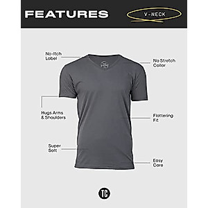 True Classic Tees | Premium Fitted Men's T-Shirt | V Neck | Black Tee Single | Large