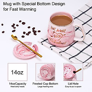 Coffee Mug Warmer & Not A Day Mug Set, Electric Cup Warmer for Desk Office Home, Beverage Warmer with 2 Temperature Setting, 8-Hours Auto Shut Off, Best Birthday Gift Ideas for Women