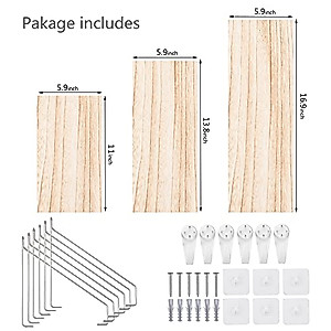 MITIME Floating Shelves Set of 3 Rustic Solid Wood Floating Shelf Wall Storage Shelves for Living Room, Bedroom, Bathroom, Kitchen Laundry, Office (Light Colour L+M+S)