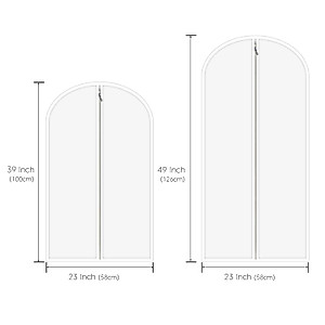 AOFUL Garment Cover Bag, Translucent PEVA Clothes Covers Organizer Storage Pack of 10 (8 Medium + 2 Large)