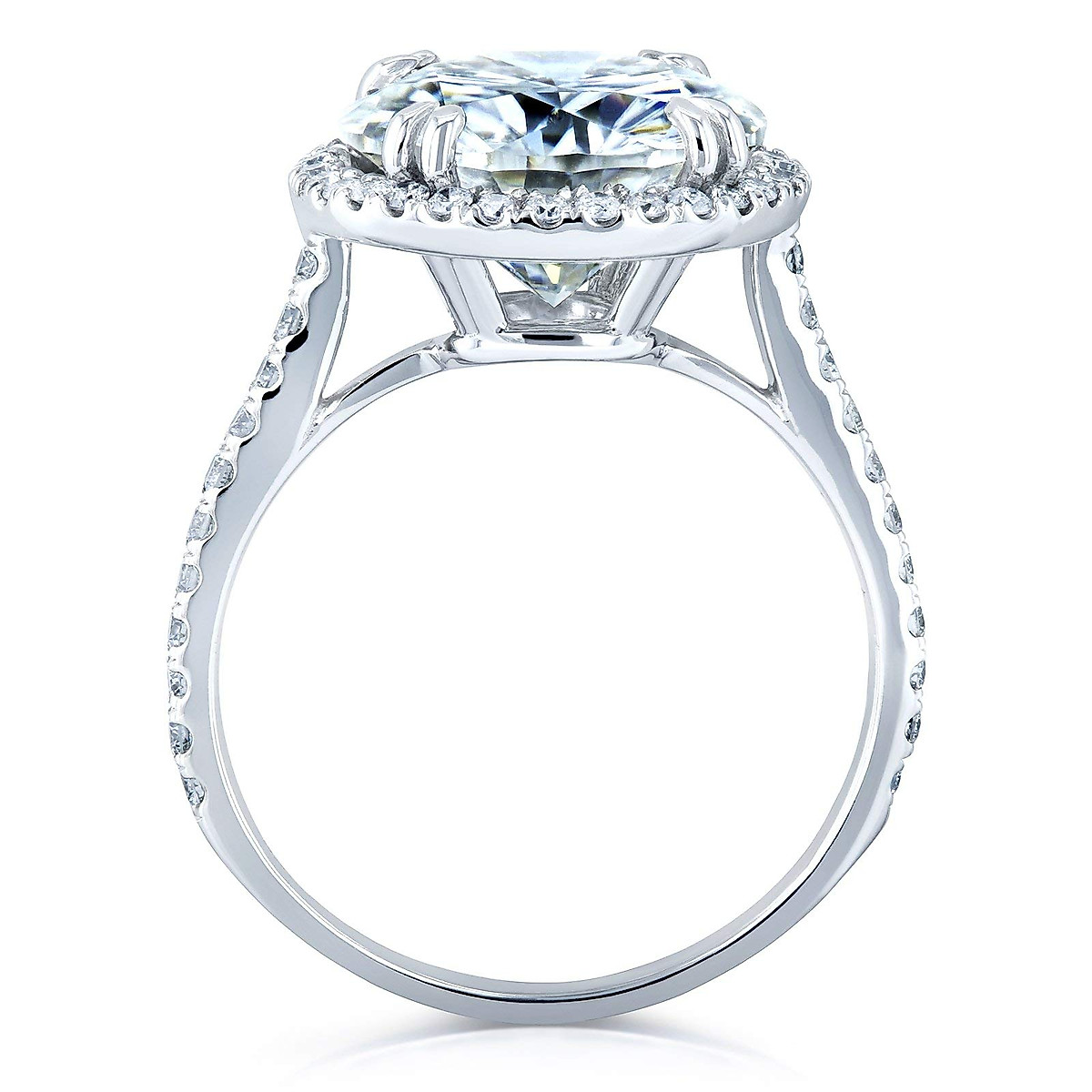 Kobelli Moissanite Halo Engagement Ring 5 1/5 CTW in 14k White Gold, Size 9, White Gold