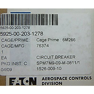 Eaton Aerospace 1526-000-10 10 AMP Circuit Breaker GC885C10, 5925-00-203-1278