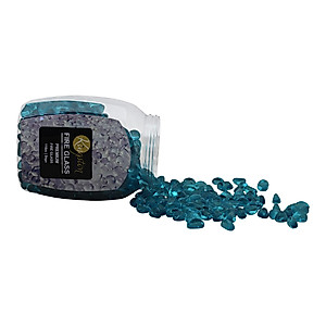 Courtyard Casual Glass Beads for Firepit in Aqua Blue