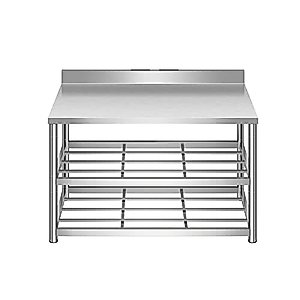 Stainless Steel Workbench, Kitchen Prep Table, Stainless Steal Table, Food Prep Stainless Steel Table, Commercial Heavy Duty Food Prep Worktable With, For Hotel, Home, Restaurant Kitchen ( Color : The