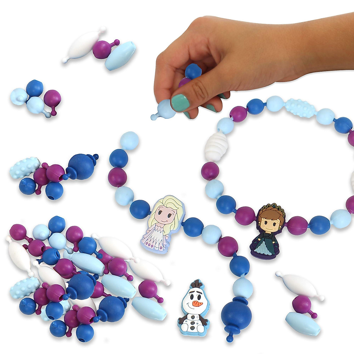 Tara Toys Frozen 2 Enchanting Magic Jewelry & Bead Maker Playset - Kids' Ultimate Jewelry Crafting Kit - Design with Elsa Charms, Snap Beads & More - Artistic Holiday Gift for Kids Age 3+