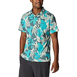 Columbia Men's Thistletown Hills Polo, Ice Green Floriated, Small