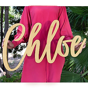 Personalized Wood Fiberboard Painted Name Sign 12", 17", 23", 35" Wide Options Custom Baby Name Sign for Nursery Décor