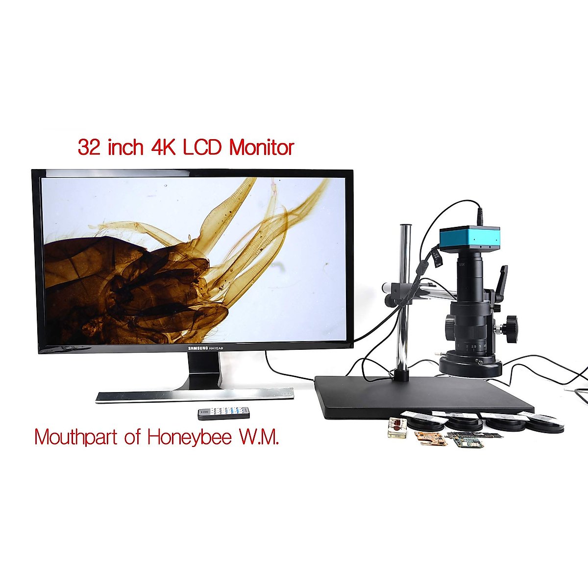 HAYEAR 4K UDH 2160P 1080P HDMI USB Industrial Microscope Camera for Machine PCB Board CPU Repair Soldering；PC Support Windows/Mac/Linux System